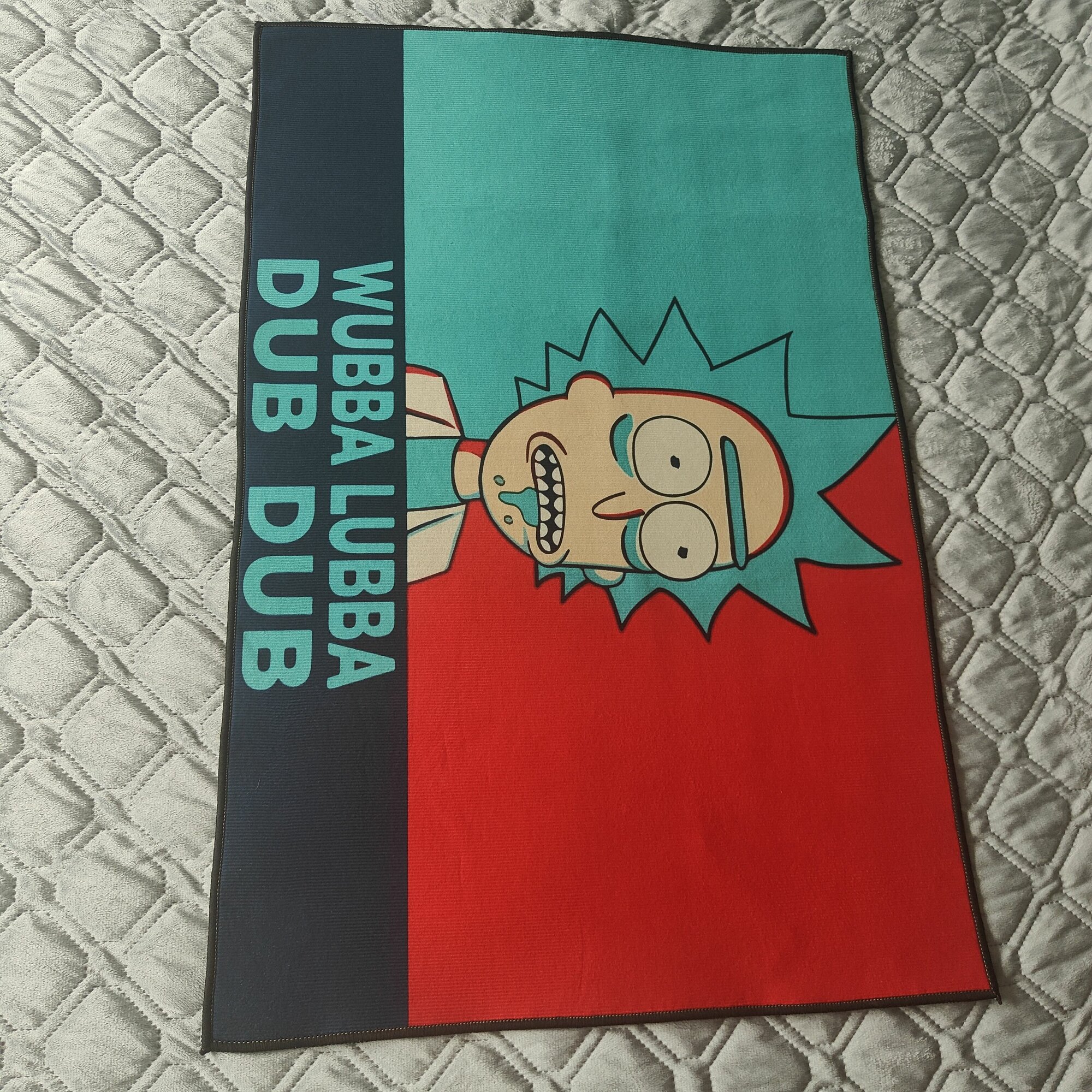 Ковер безворсовый Rick Morty 60x90см. Коврик универсальный Рик и Морти, в ванную комнату, в прихожую, противоскользящий