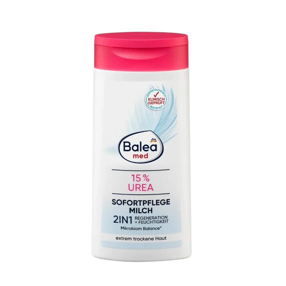 Молочко для тела Balea MED - 2в1 Instant Care with 15% Urea, с мочевиной, 250мл, 1шт