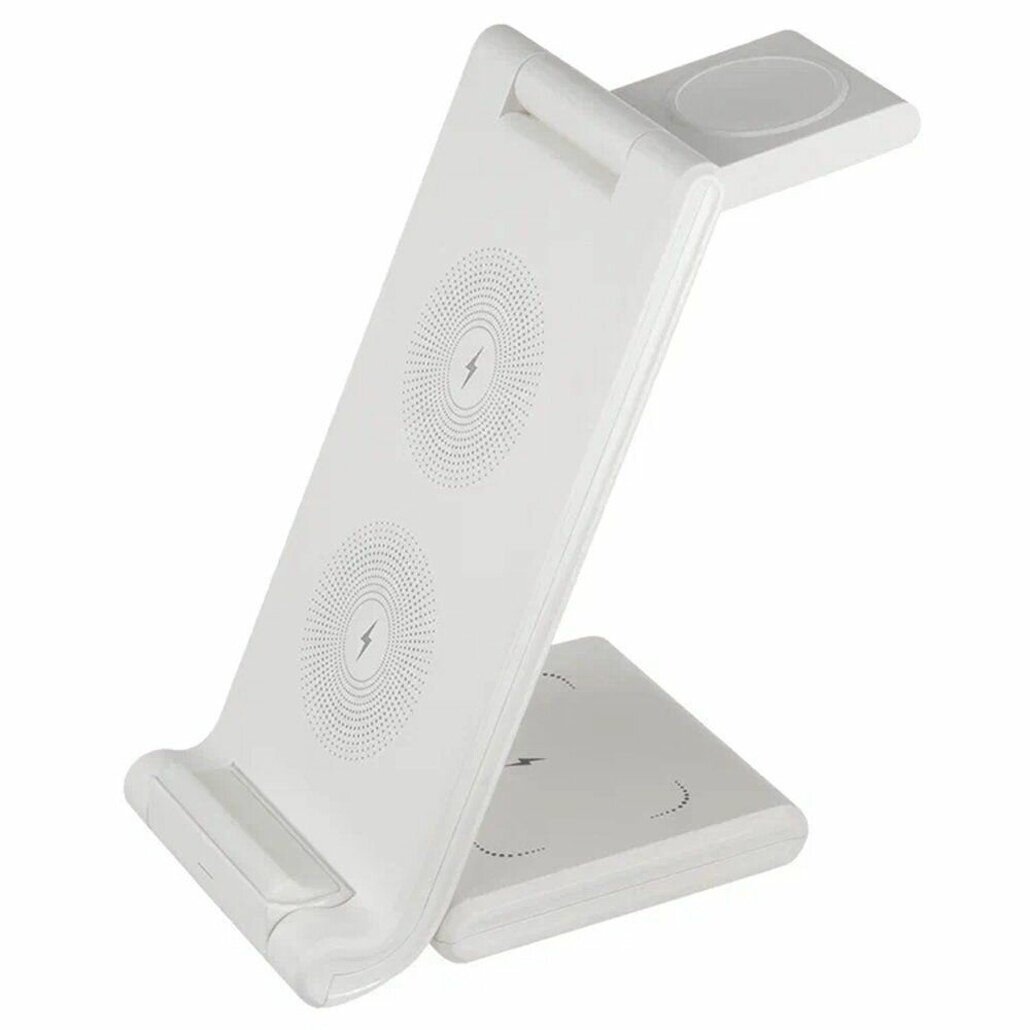 Беспроводное зарядное устройство WALKER WH-53 18Вт, Qi, 3в1, белое — быстрое и удобное питание для смартфонов