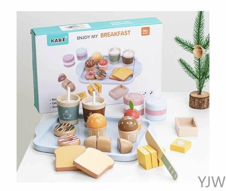 Игрушечная деревянная посуда для детской кухни/ еда из дерева для детей /игровой набор для приготовления
