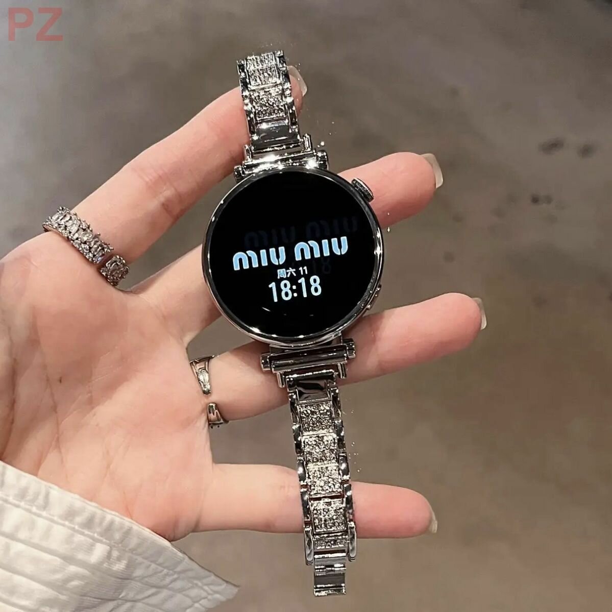 Металлический ремешок для 20мм Samsung Galaxy Watch 4 5 6 7, со стразами, браслет