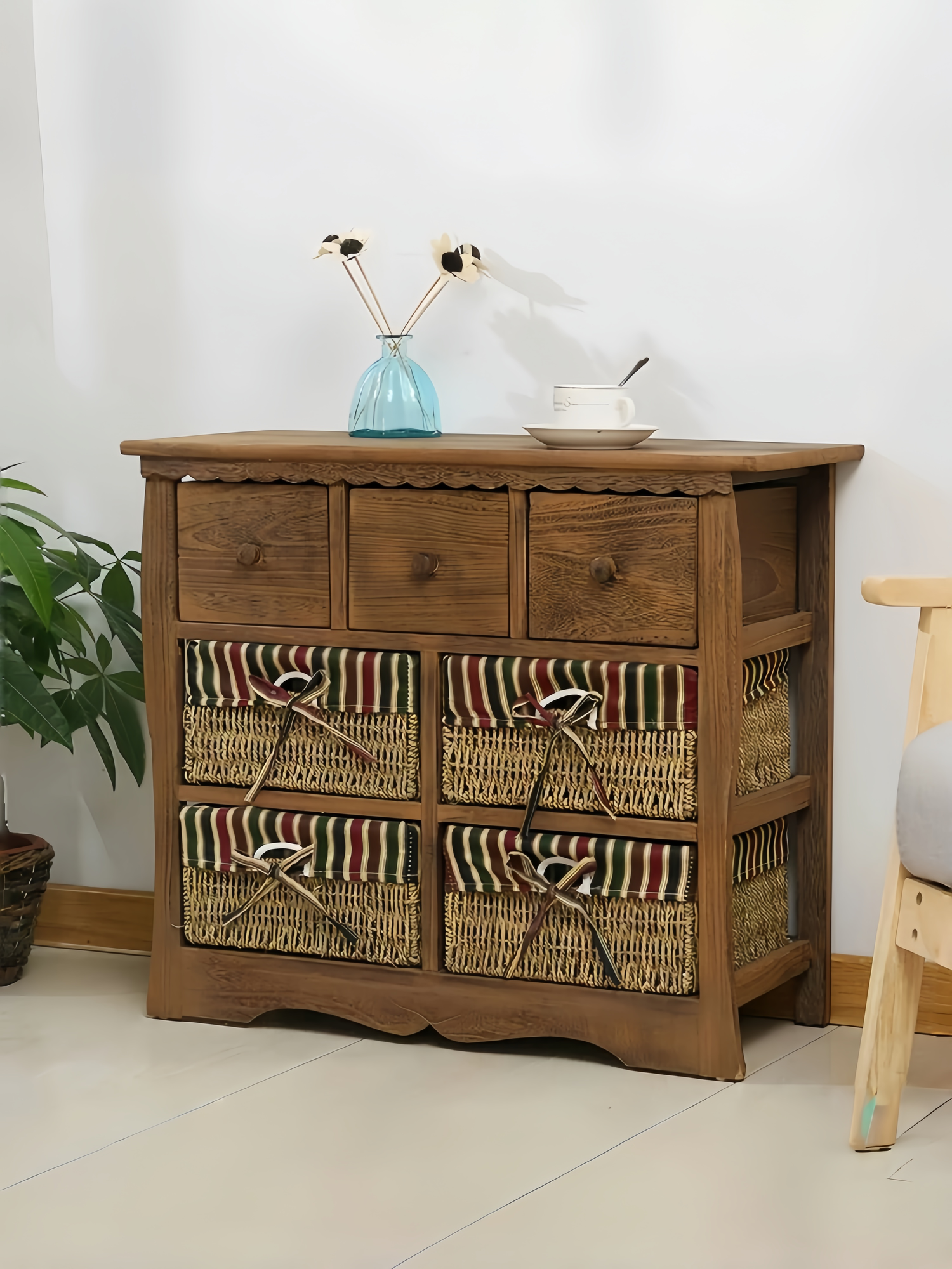 Эксклюзивный комод с 7 ящиками в глянце, коричневый 70x30x62 см