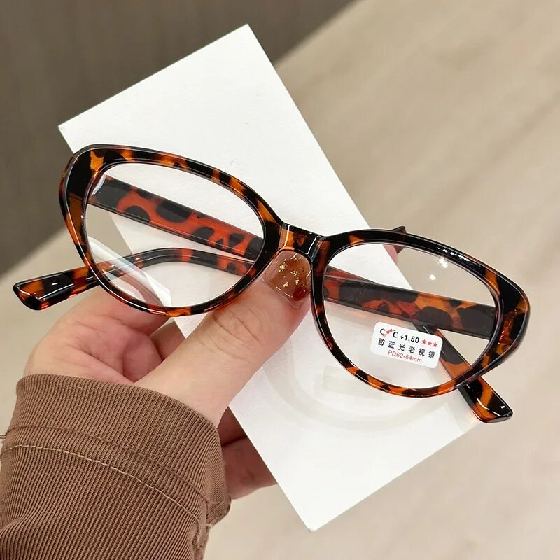 Очки "кошачий глаз" оранжевые leopard +2.0