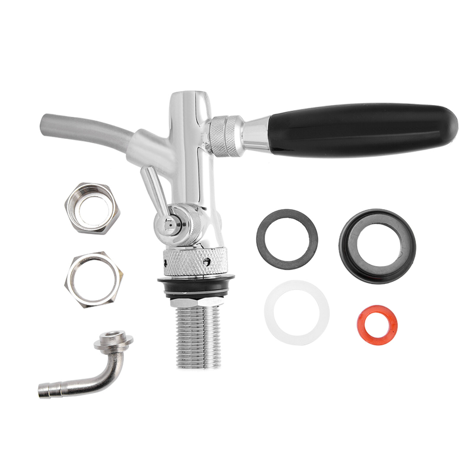 Регулируемый кран для диспенсера пива из нержавеющей стали G5/8 с хромированным покрытием для домашнего бара (серебристый)