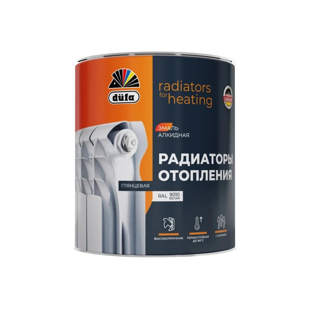 Dufa Эмаль Радиаторы отопления алкидная глянец RAL 9010 0,75л белая