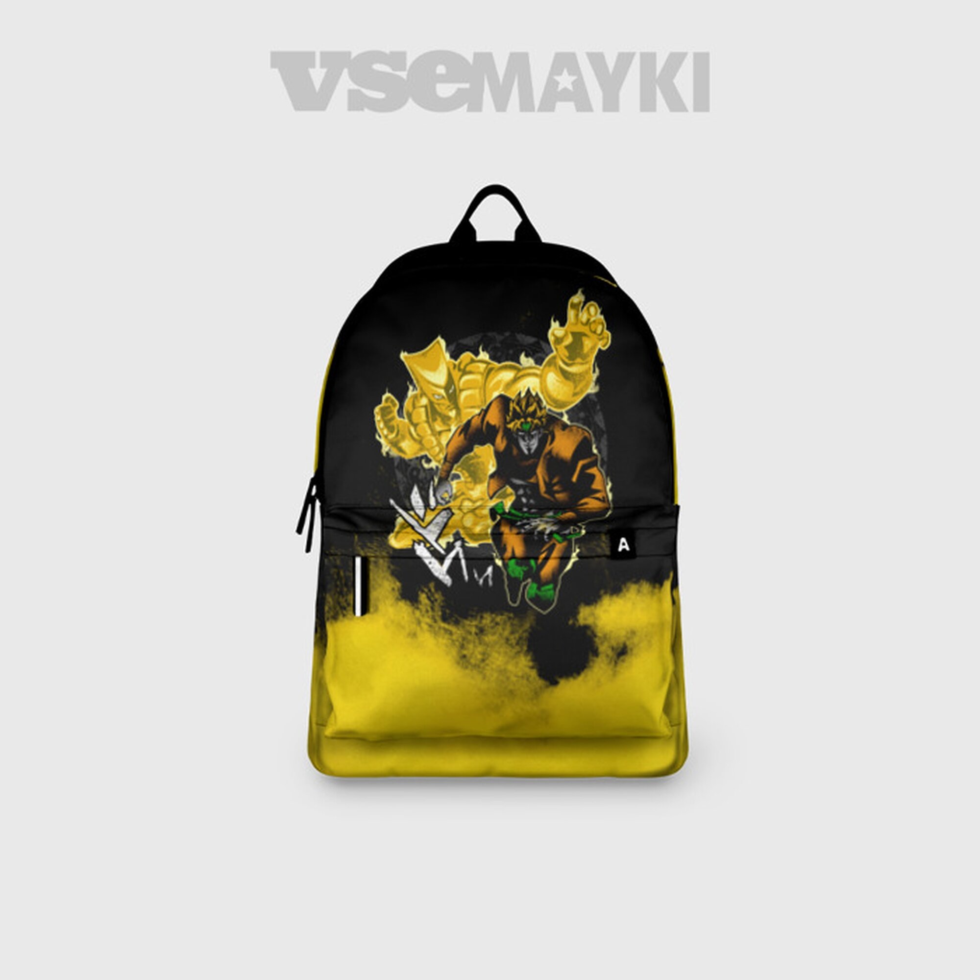 Рюкзак Vsemayki "Хамон", принт, желтый дым, унисекс, One Size, белый