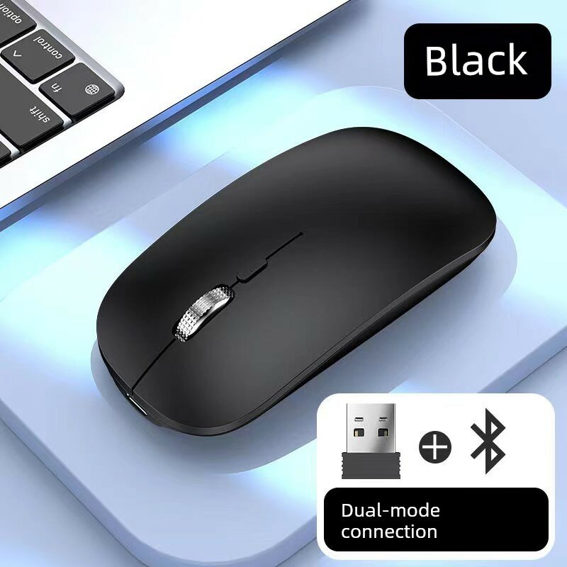 Беспроводная двухрежимная мышь Bluetooth Type-C, перезаряжаемая, бесшумная, для офиса, мобильного телефона, iPad,