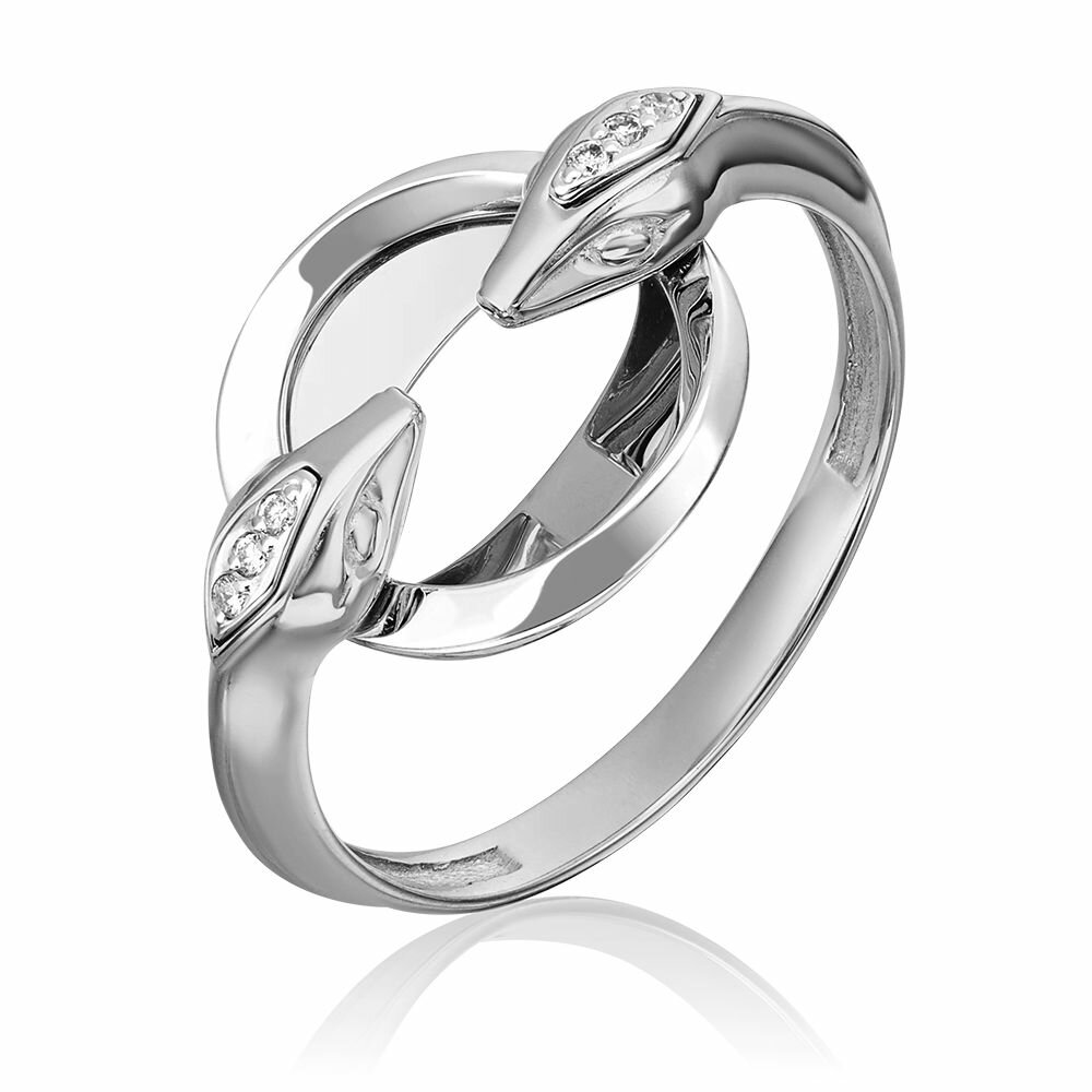 Кольцо, белое золото, 585 проба, родирование, бриллиант