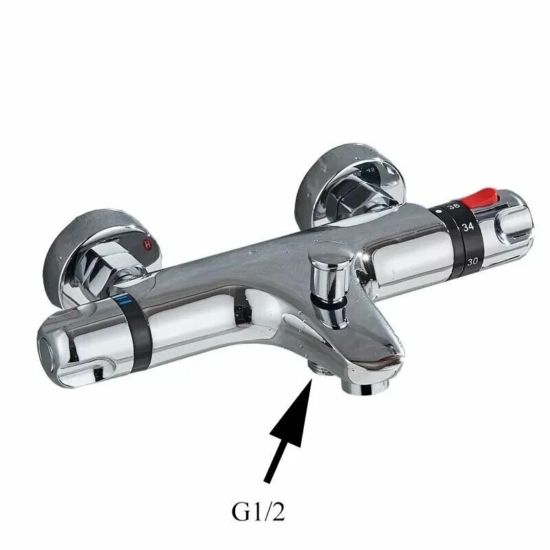 Термостатический смеситель для ванны Двойная ручка / латунь
