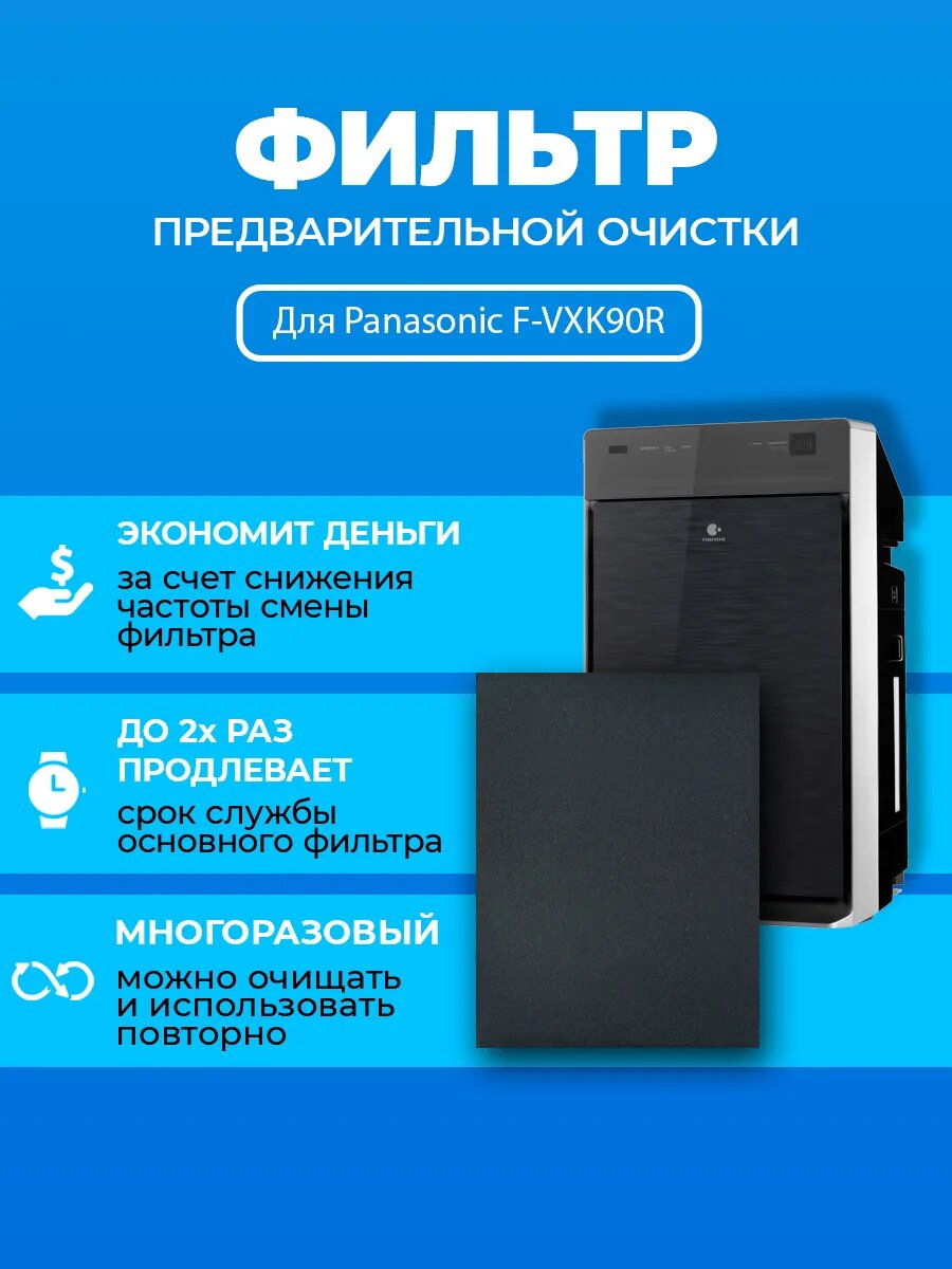 Фильтр для очистителя воздуха Panasonic F-VXK90R + F-ZXKP90Z многоразовый