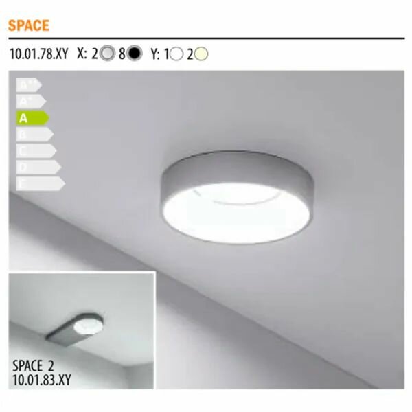 Светильник Space металлик, натуральное свечение