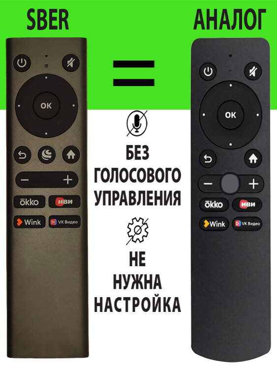 Заменяющий Пульт SBER салют ТВ RC151B2. Аналог без звукового ассистента.