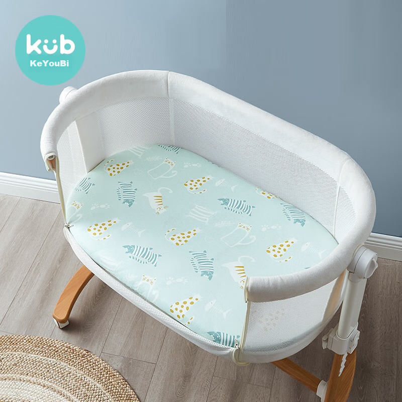 KUB Baby Crib Sheet, Pure Cotton Breathable, Non-Slip Class A Baby Bed Cover, Hani Little Elephant, 65cm