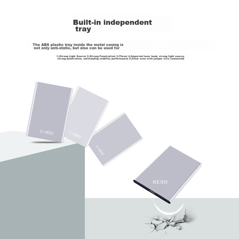 KESU 500GB Portable Hard Drive, Large Capacity, USB3.0 K201, 2.5-Inch, Bright Moon Silver, External Mechanical Hard Drive for Laptops And Smartphones, Large USB Flash Drive