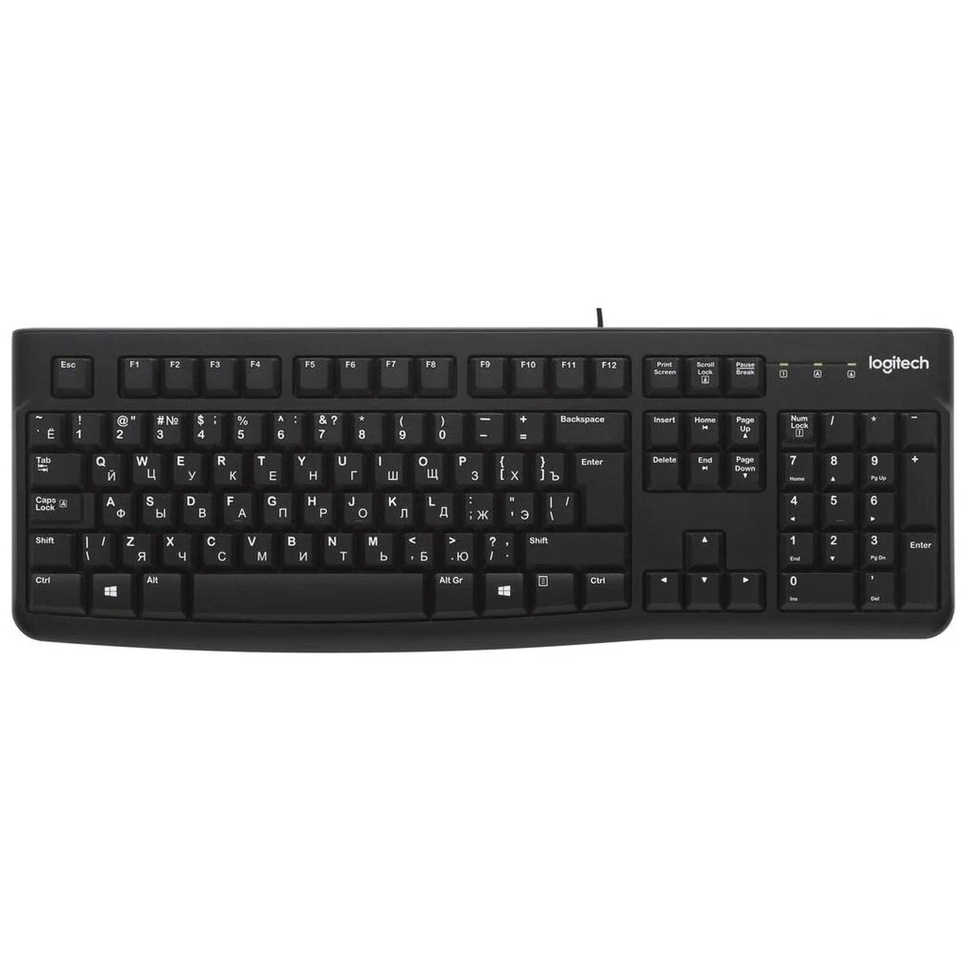 Клавиатура проводная Logitech K120 black (USB, 104 клавиши) (920-002522)