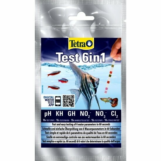 Тест для воды Tetra Test 6in1, 25 экспресс-полосок