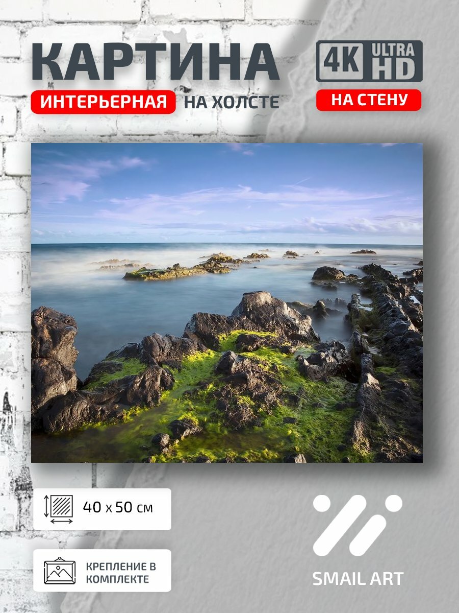 Картина на холсте интерьерная 40 на 50 на стену Облака Landscape для офиса пейзаж интерьер