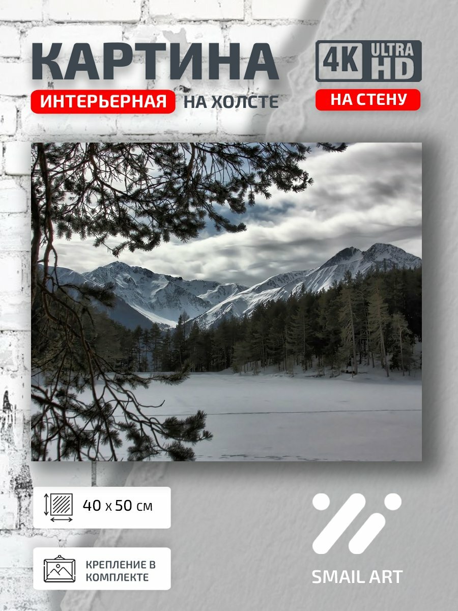 Картина на холсте интерьерная 40 на 50 на стену Горы Landscape для гостиной пейзаж интерьер