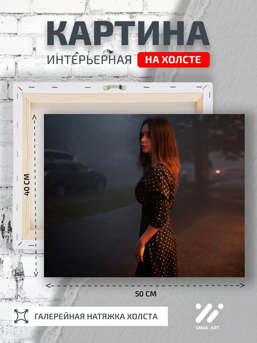 Картина на холсте интерьерная 40 на 50 на стену Девушка Девушка для студии атмосфера — фото 1