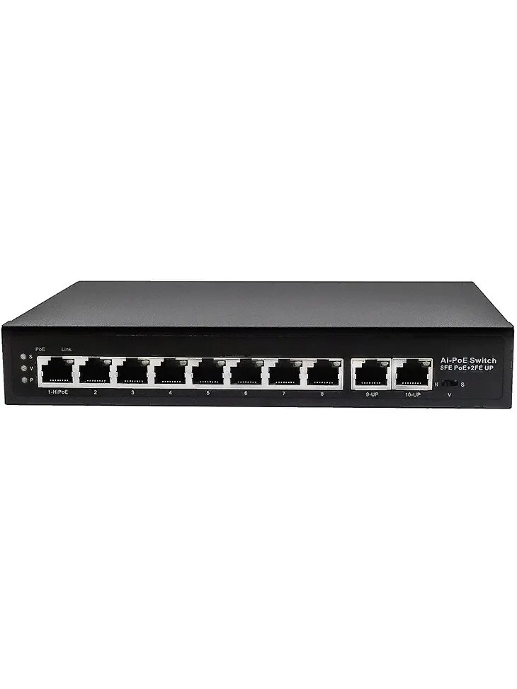 Коммутатор PoE NST NS-SW-8F2F-P/A Passive NST Fast Ethernet на 10 портов