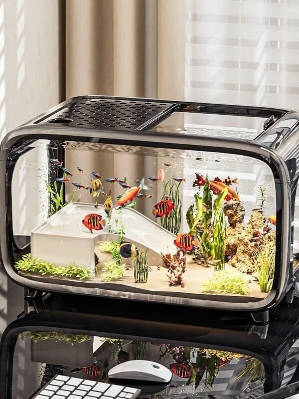 Аквариум для дома, гостиной, ландшафтный дизайн, экологическое оформление входа в аквариум