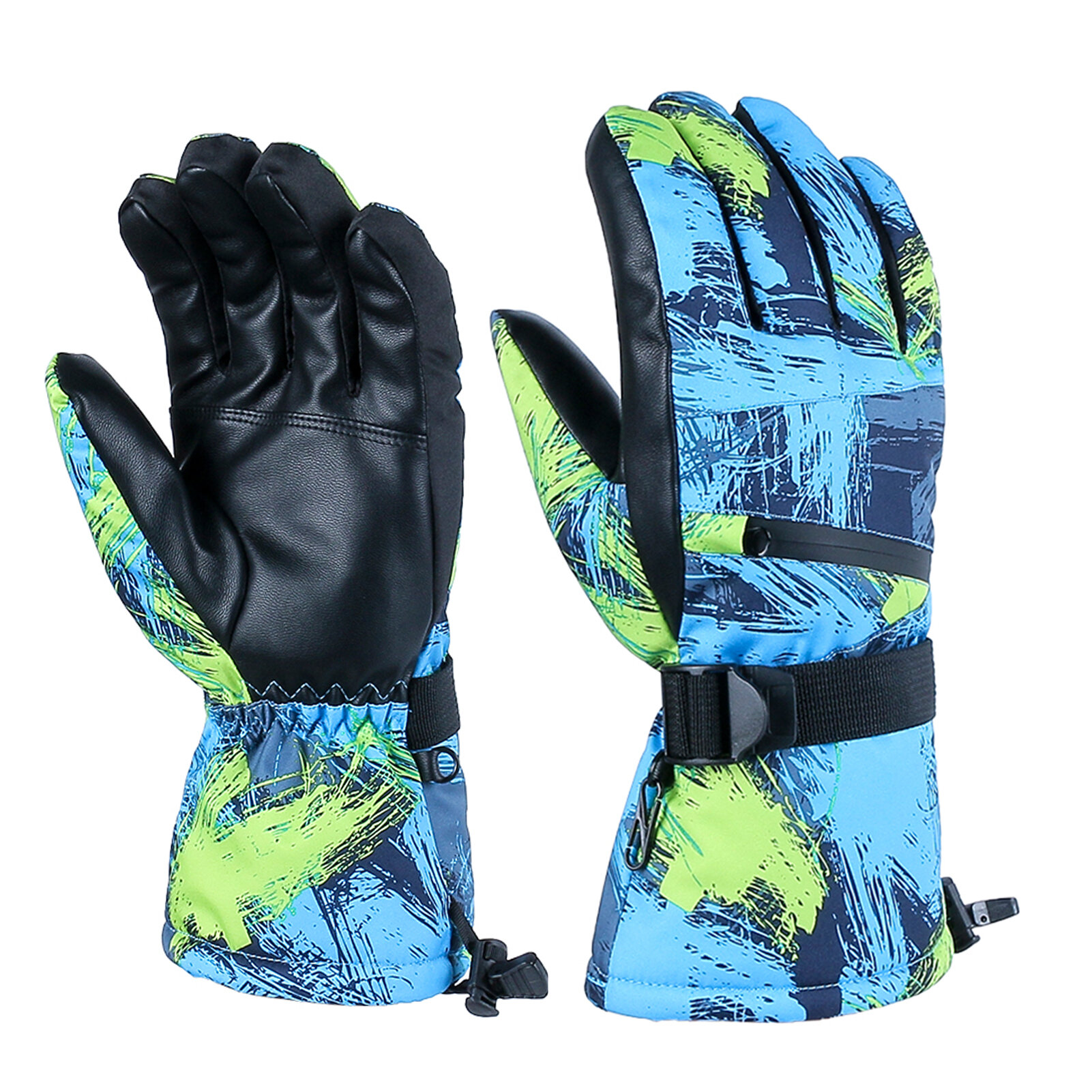 Перчатки для лыж Snow Ski Waterproof Windproof Winter Thermal Outdoor Warm Mittens Warm Touch Screen Full-Finger Cold Weather Hand Warmers для лыжных поездок вождения бега велосипеда, материал: полиэстер, цвета: синий / белый / серый-белый /