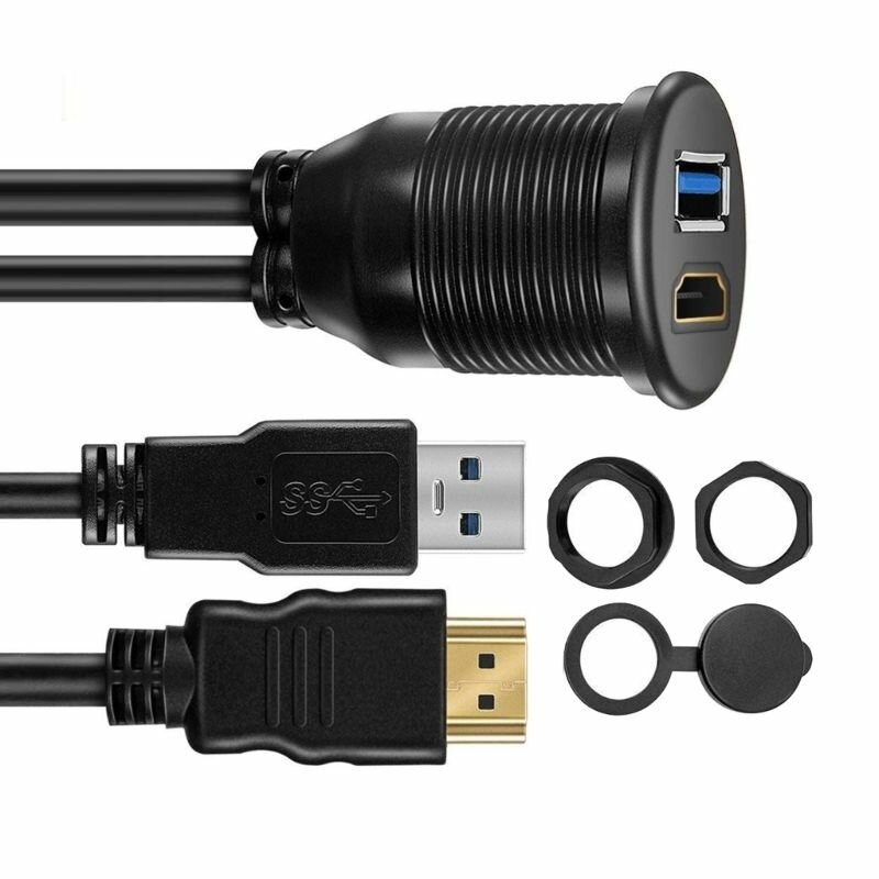 Удлинитель аудиокабеля приборной панели круглый HDTVUSB3.0-2м