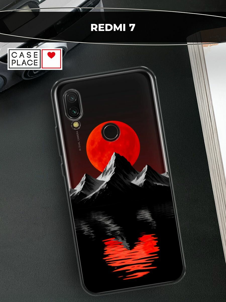Чехол на Xiaomi Redmi 7 / Сяоми Редми 7 с принтом Черная гора, прозрачный
