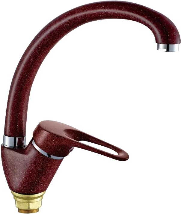 Смеситель для кухни Haiba HB4113-11 с поворотным изливом, красный, матовый, однорычажный, латунный, с керамическим картриджем