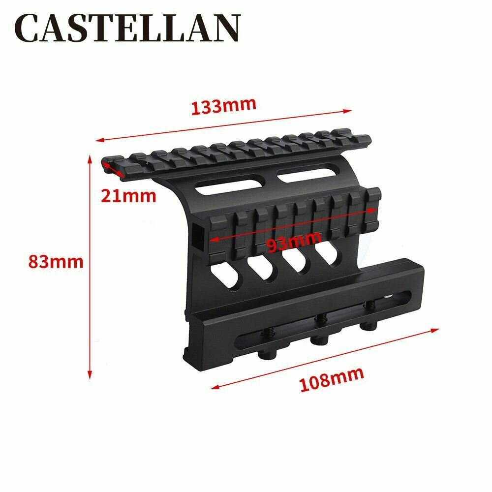 Боковое крепление быстросъёмное, ласточкин хвост, боковой кронштейн с планками Weaver / Picatinny на , СКС, Сайга