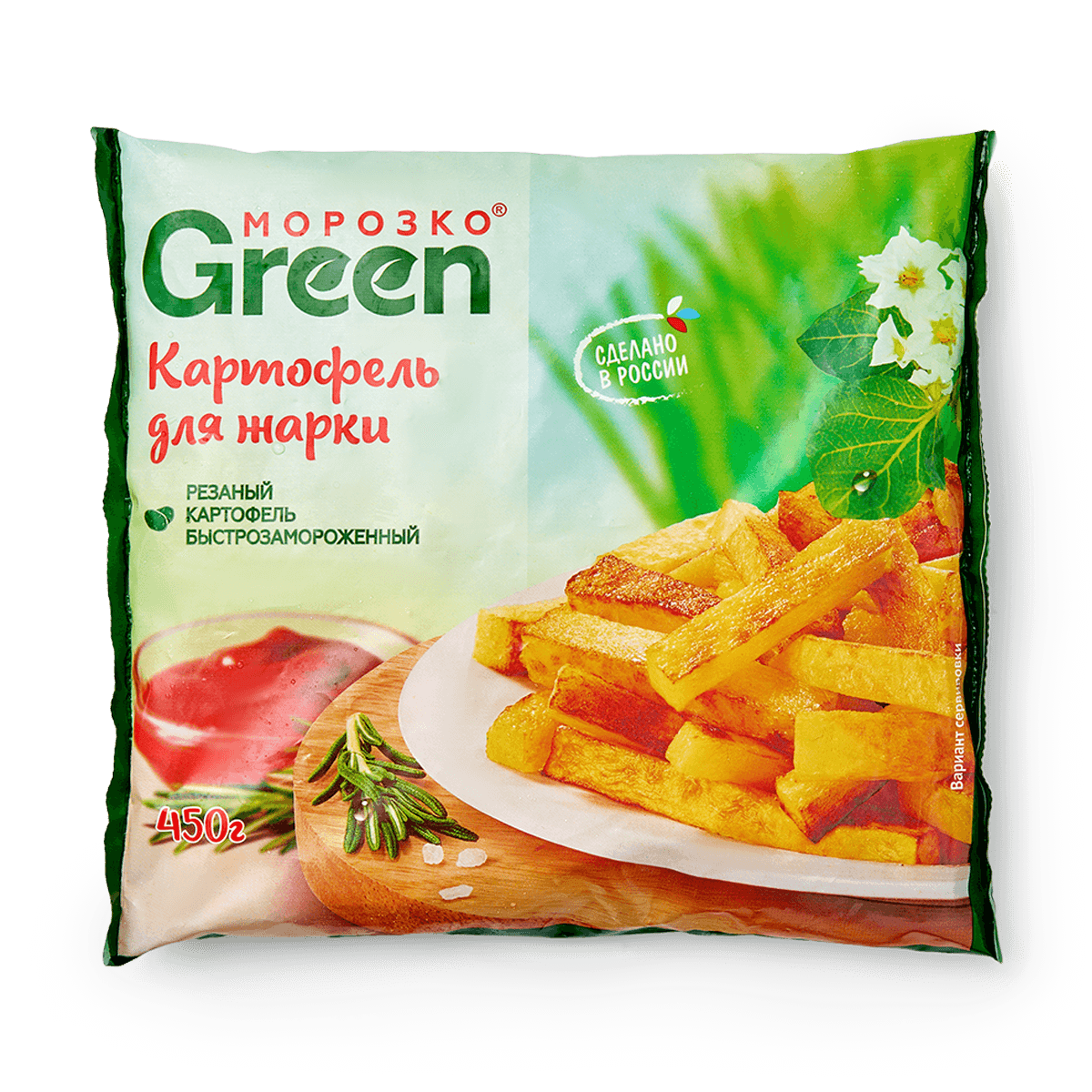Картофель для жарки Green Морозко, замороженный, резаный, 450 г
