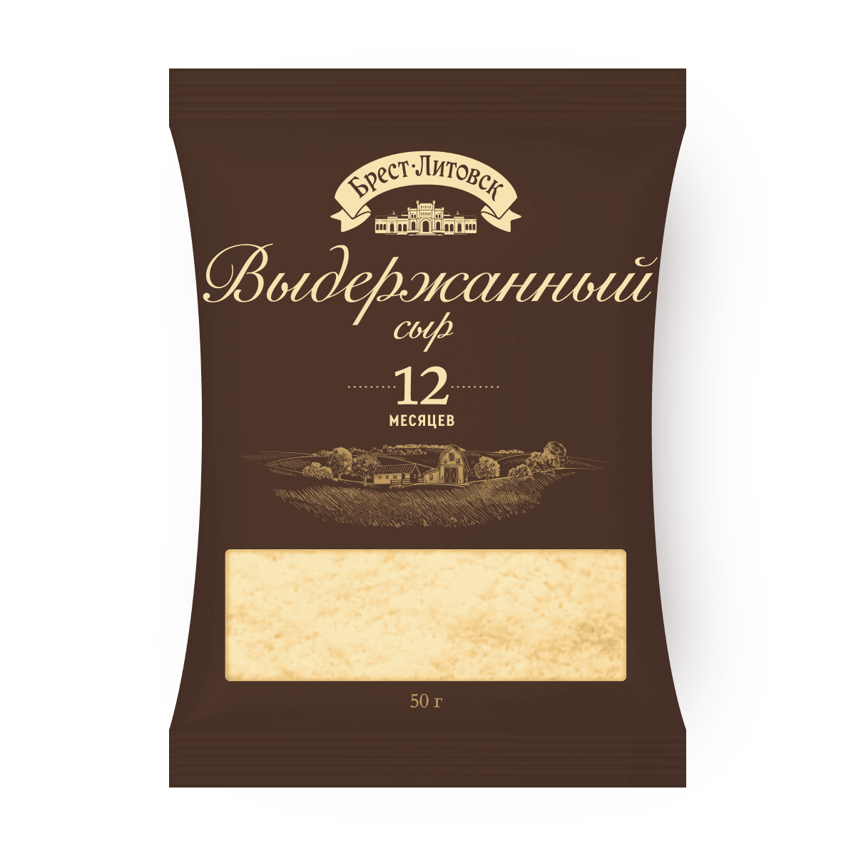 Сыр "Брест-Литовск", тёртый, выдержанный, 45%, пакет, 50 грамм
