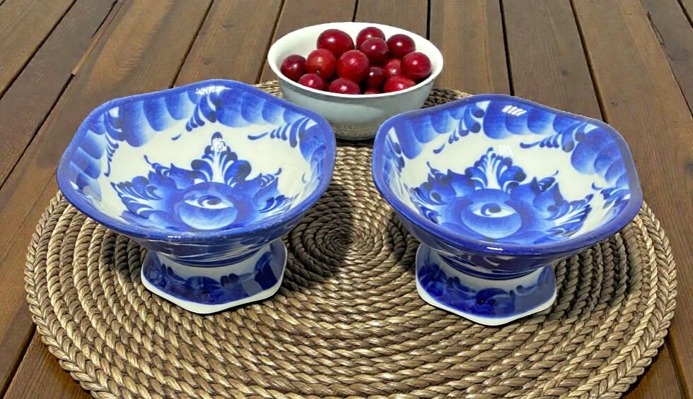 Гжель Розетка для варенья 2 шт.