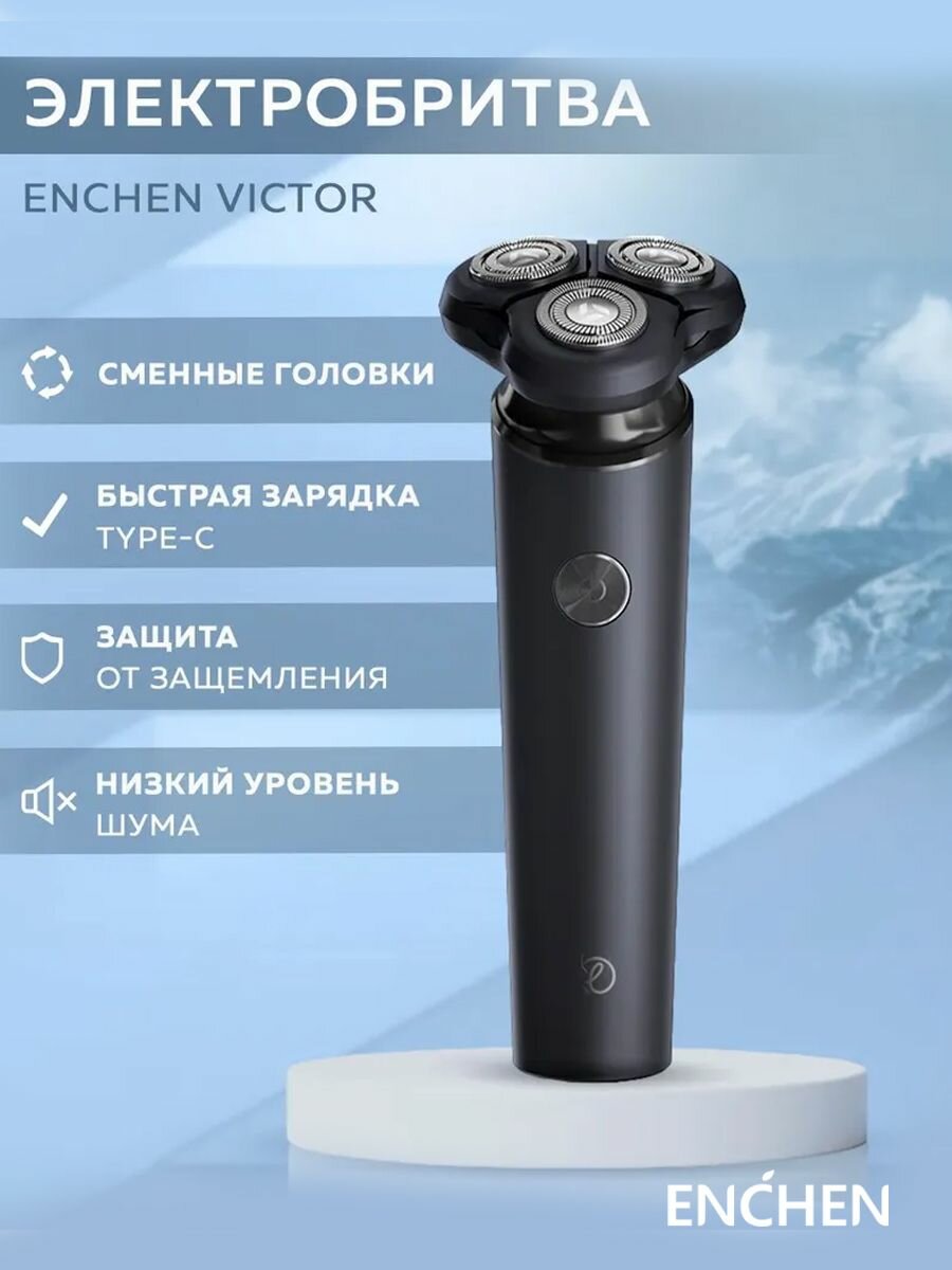 Электробритва мужская Enchen Victor, бритва для мужчин электрическая, аккумуляторная.