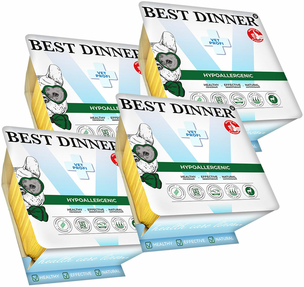 Корм влажный Best Dinner Vet Profi Hypoallergenic для собак при пищевой аллергии, оленина, 100 г х 4 шт