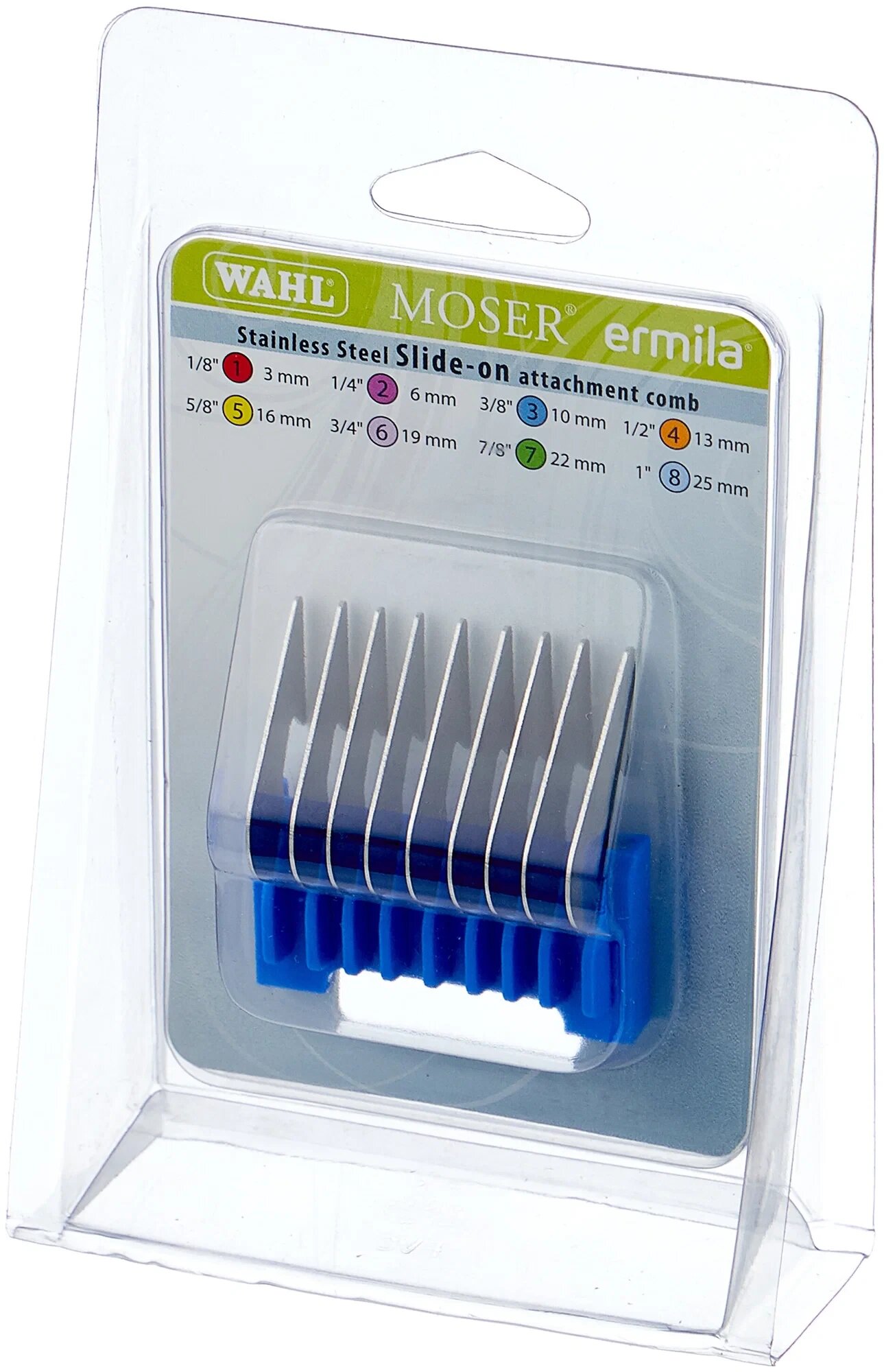 Насадка Moser 1233-7120, нержавеющая сталь, синяя, для машинок, 10мм