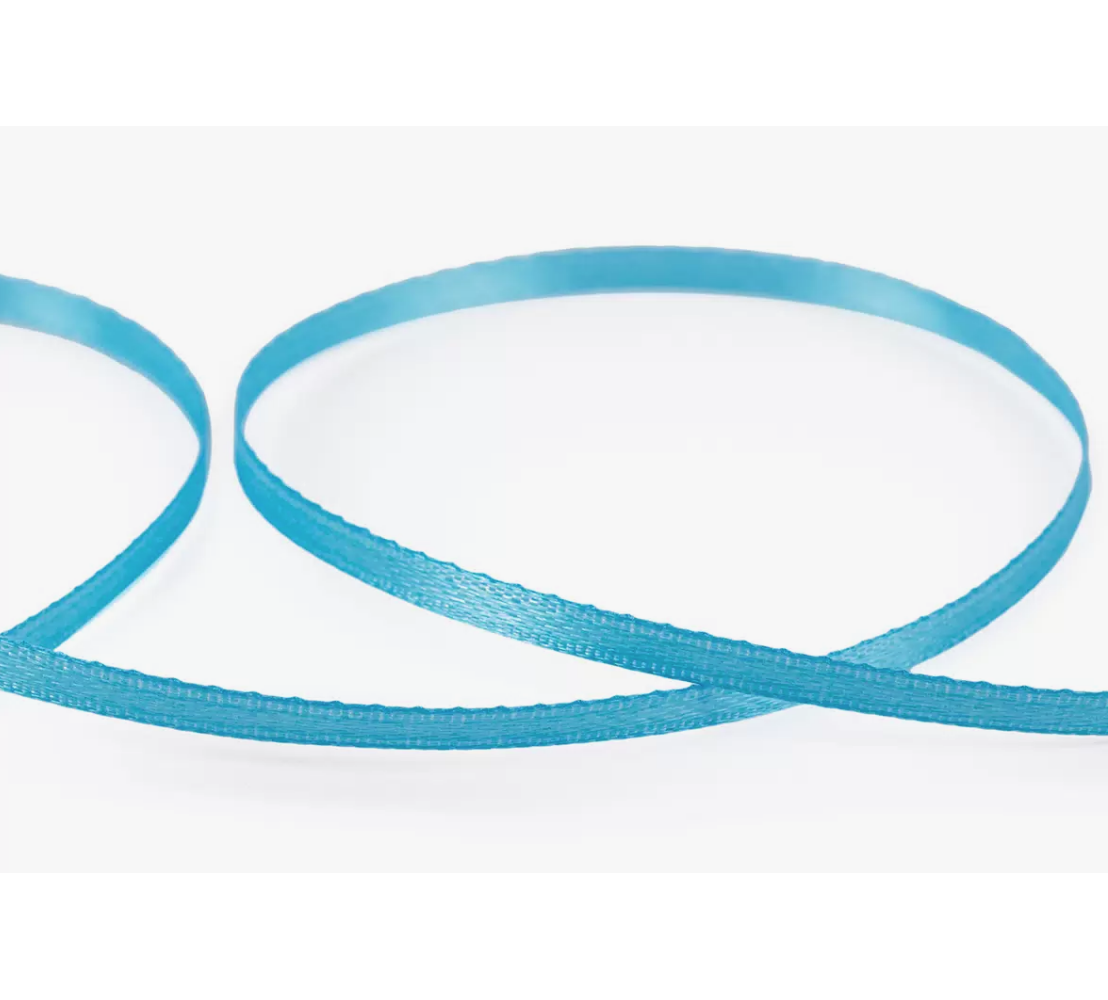 Лента атласная двухсторонняя 3мм 43м цвет бледно-синий AL-3P-073а
