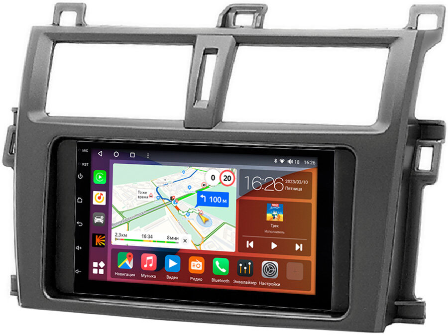 Штатная магнитола Toyota Ractis 2 2010-2016 Canbox EVO 5821-RP-11-172-407 Android 14 (4G-SIM, 6/128, DSP, QLed, AI, 360)