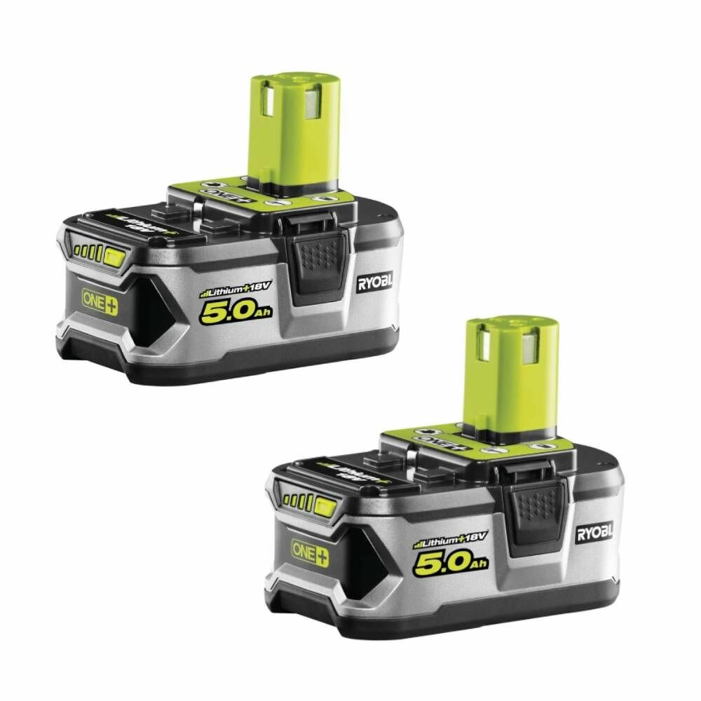 RYOBI Lot de 2 Аккумуляторы 18V One+ 5.0Ah Литий-ионные RB18LL50