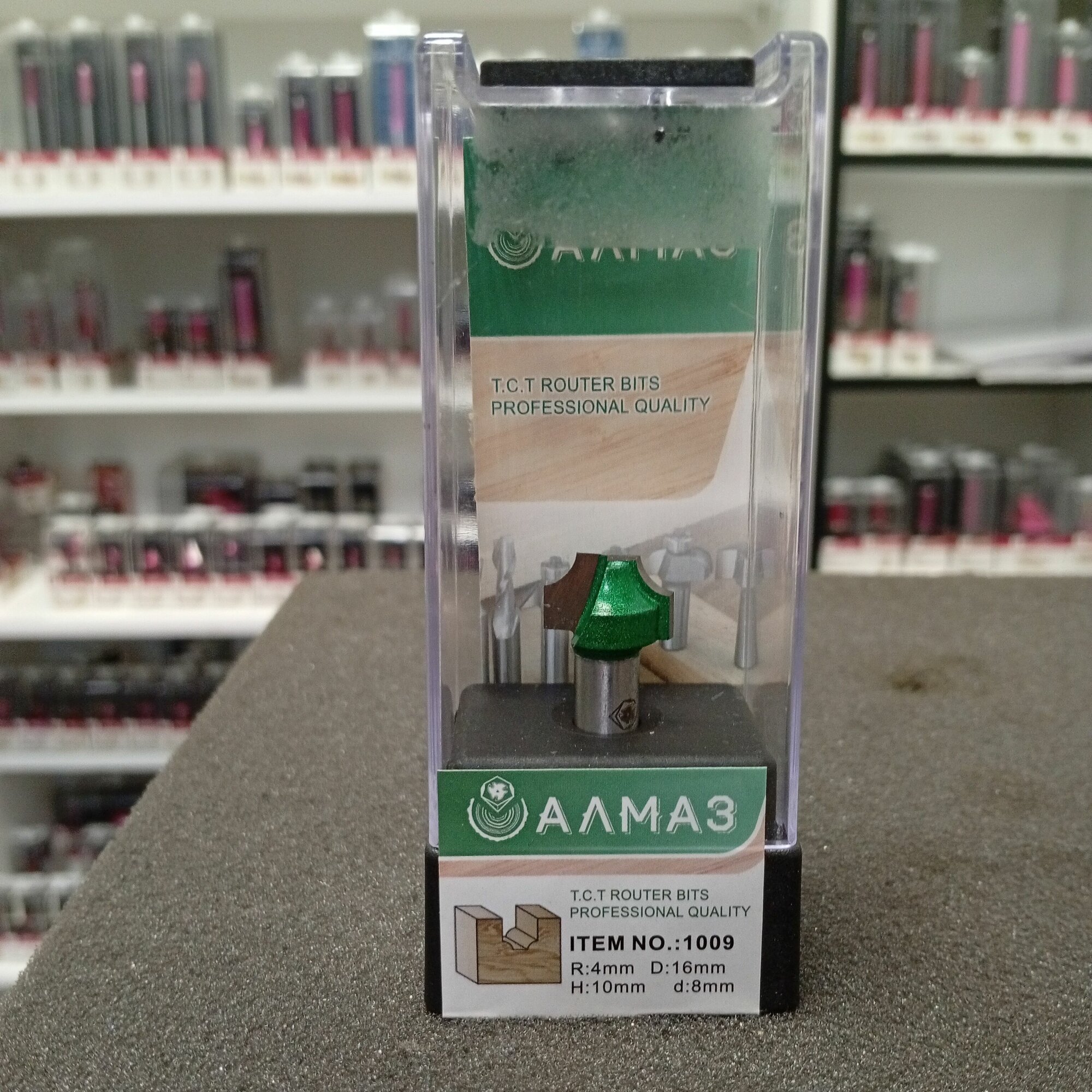 Фреза радиус ( без подш.) или Псевдофиленка R4мм алмаз 1009 "Ovolo" D:16mm I:10mm d:8mm