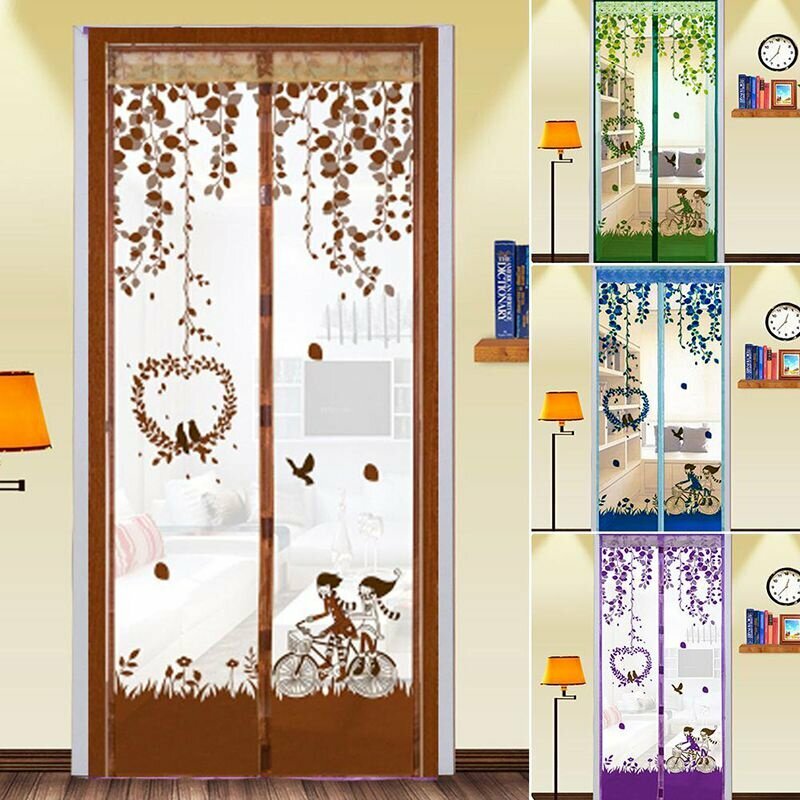 Сетка противомоскитная с магнитным замком для защиты дома от насекомых и пыли, фиолетовая Love Bird