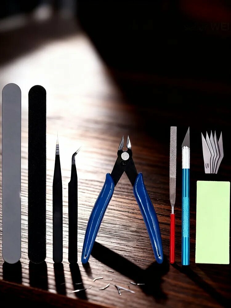 Набор из 10 инструментов для сборки моделей, инструменты для разборки и полировки.