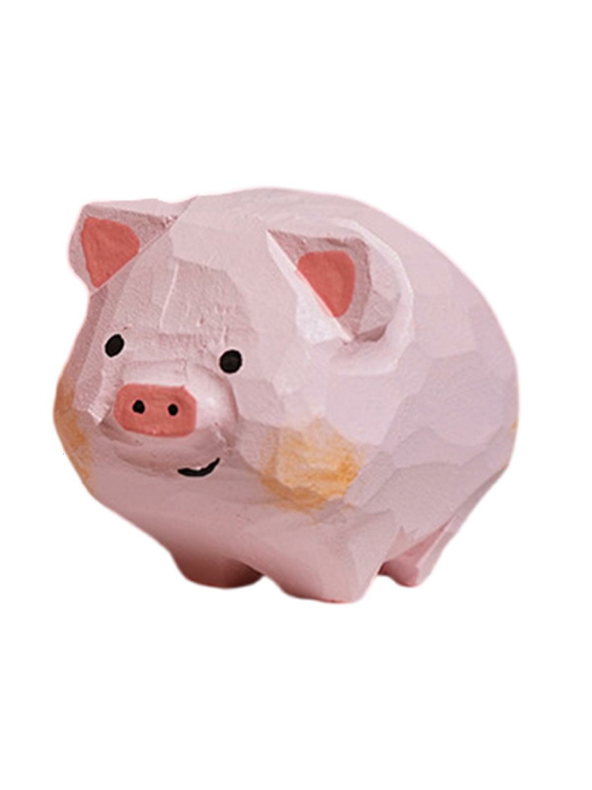 Креативные декорации в виде поросят для вырезания свадебных подарков Фигурки поросят Скульптура из дерева