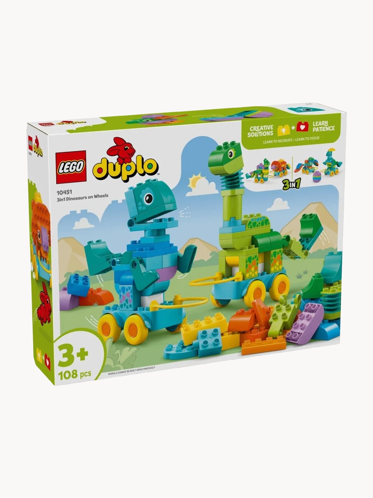 Конструктор LEGO DUPLO® 10451 Динозавры на колесах 3в1, 108 дет. — фото 1