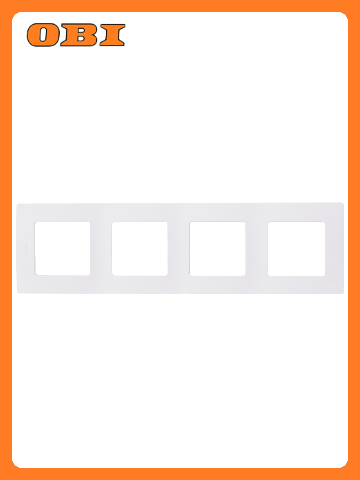 Рамка Legrand Etika 672504, белый, ABS пластик, скрытый монтаж, 4 гнезда
