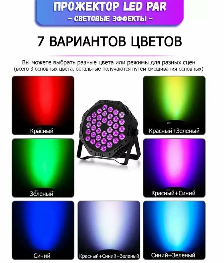 Светомузыка. Прожектор LED PAR 18x12 WATT/Освещение сцены не управляется по протоколу DMX