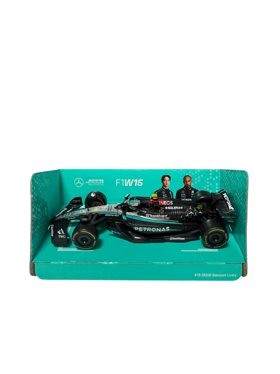 Коллекционная машинка Bburago 1:43 Mercedes AMG F1 W15 E Performance #44