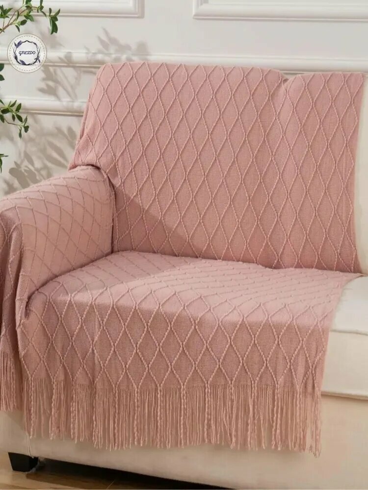 Плед вязаный Пледы , Акрил, 230 см х 130 см