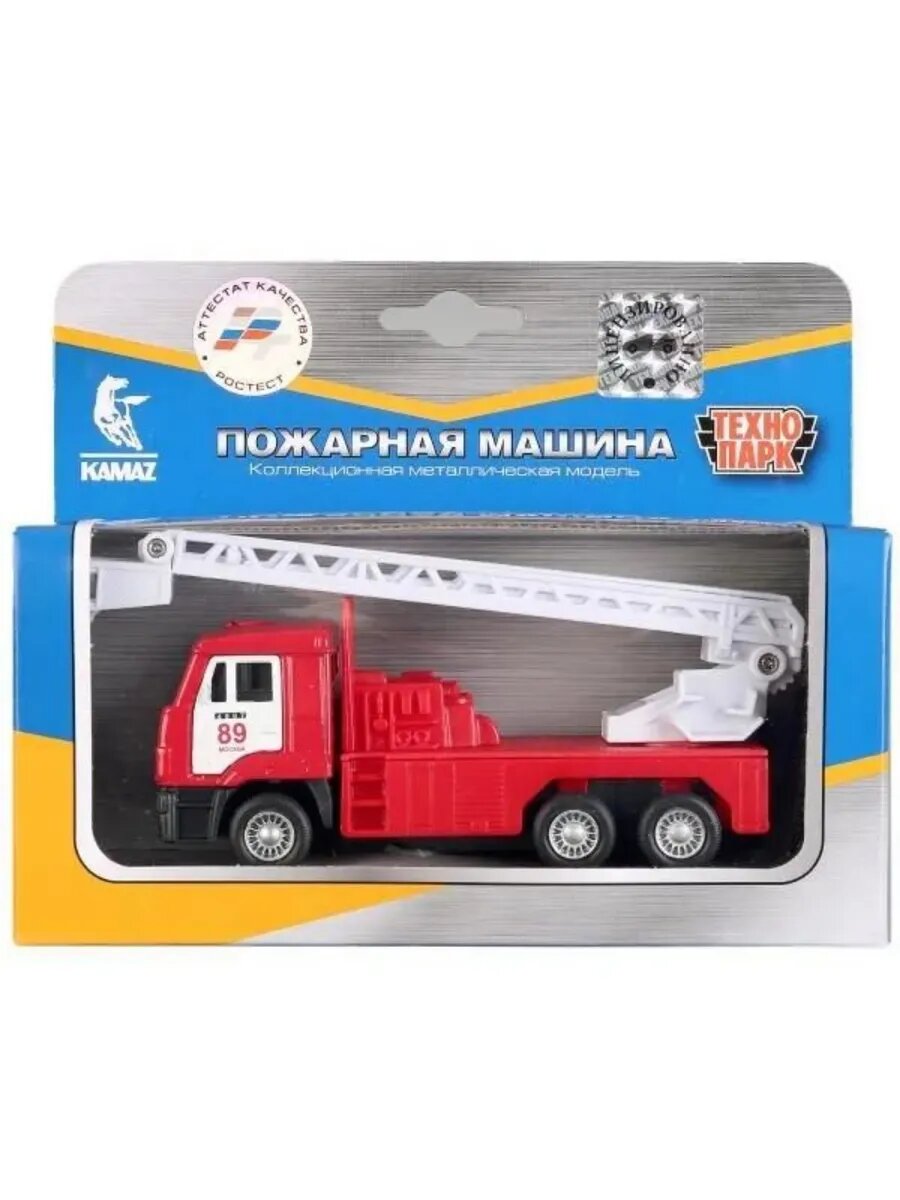 Машина металл KAMAZ пожарная машина, 12 см, двери, подв. дет
