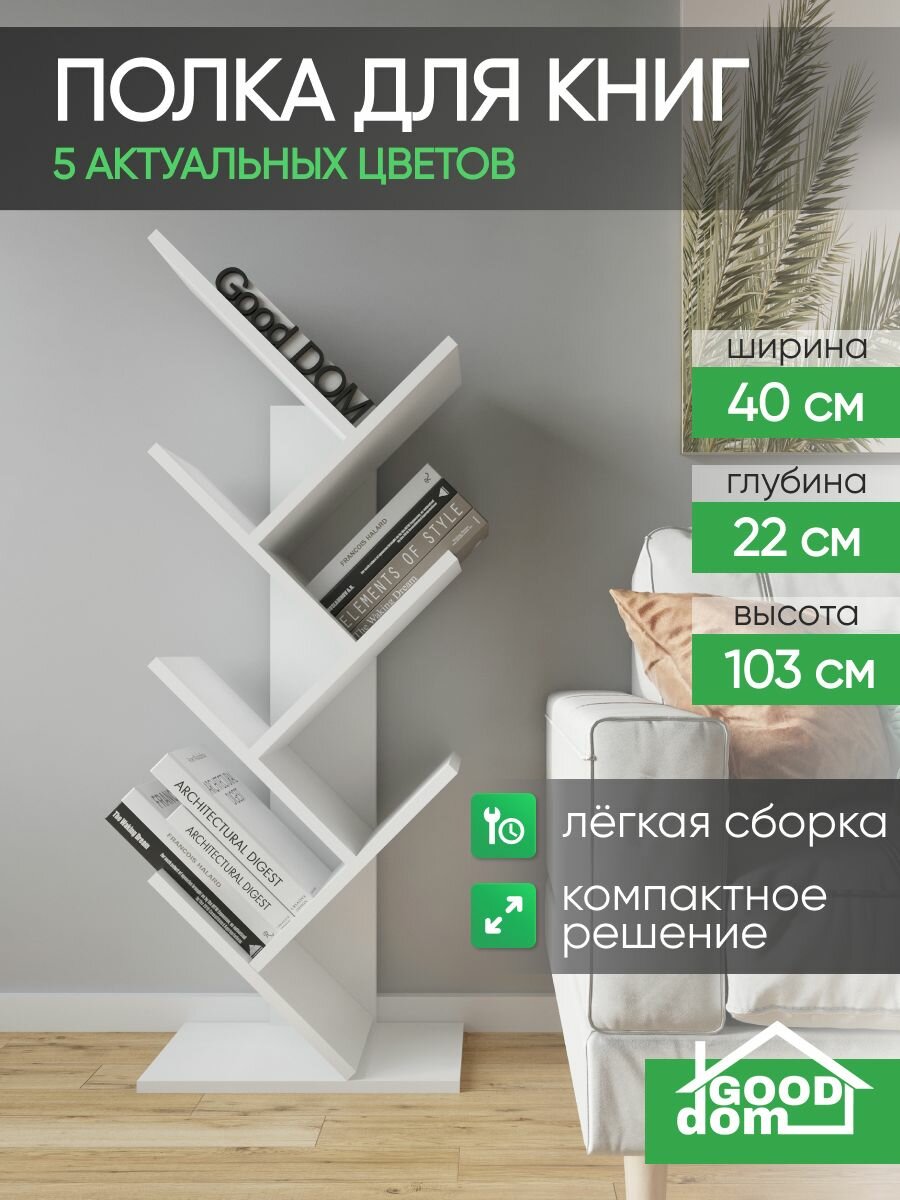 Полка "Елка" 40*92*22. Цвет: Белый, 1 шт.